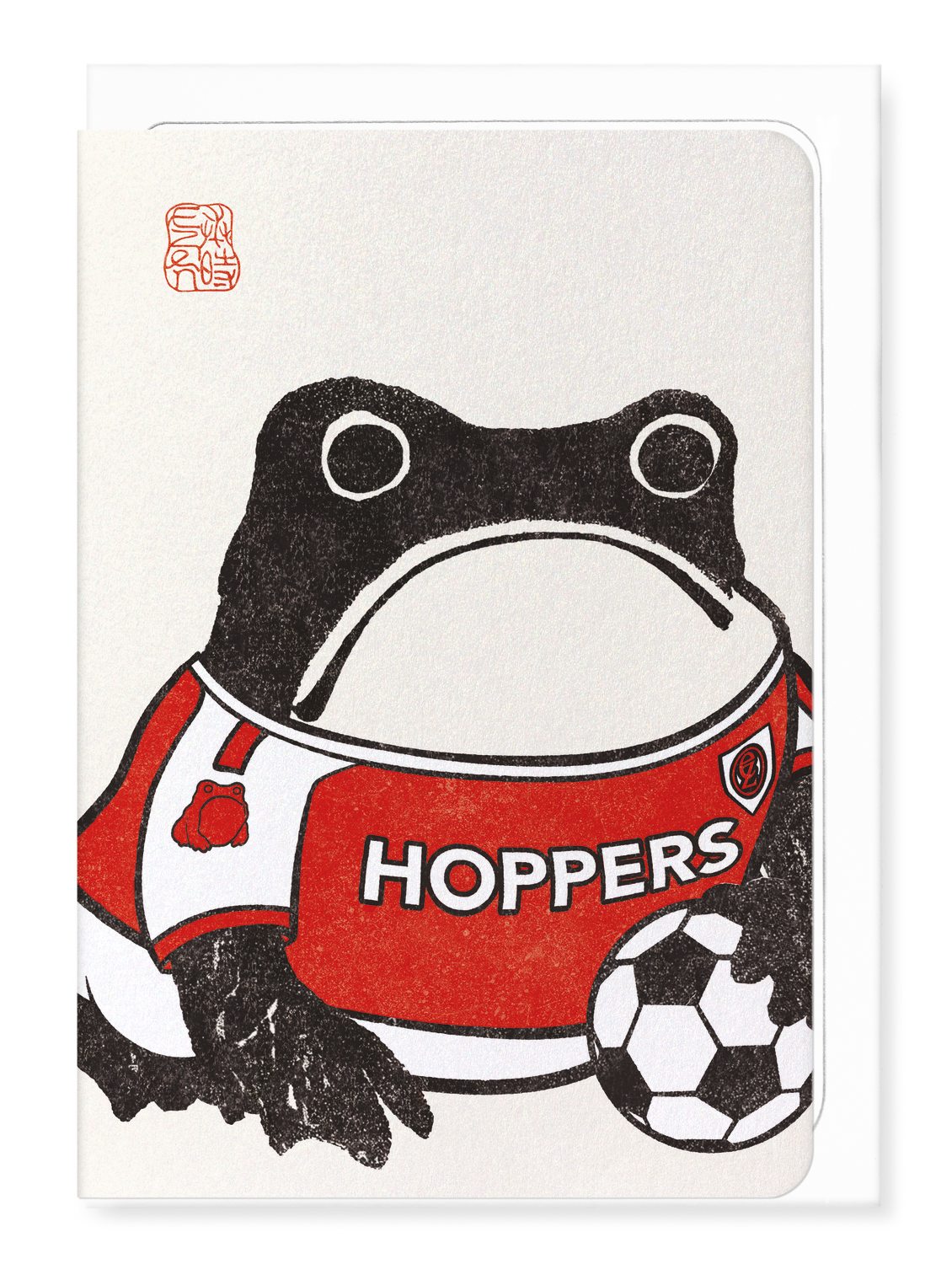 FOOTBALL EZEN FROG - RED AND WHITE: Greeting Card - Ezen Trade