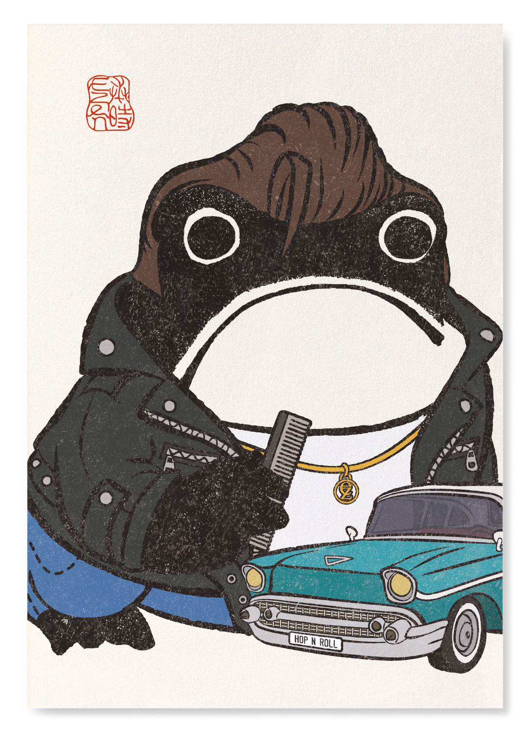 ROCK & ROLL MALE EZEN FROG: Art Print - Ezen Trade